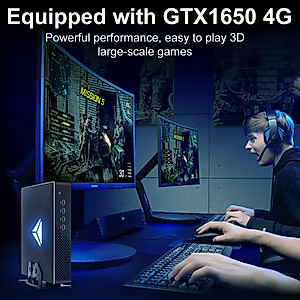 Mini Gaming PC, BOESIIPC Micro Desktop Computer Server with Xeon E3-1231 v3, 4G GTX1650, 16G RAM|512G SSD, Windows 11, Gigabit Network, 4K, Multi-Screen Display