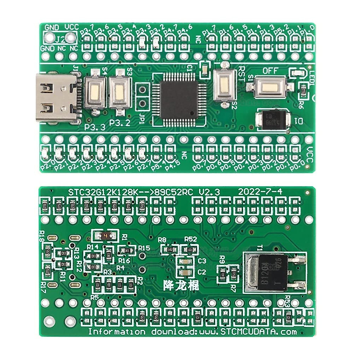 DONGKER STC32G12K128 Development Board,1.9V~5.5V 8051 MCU Controller System Board Core Learning Module for Embedded System Development