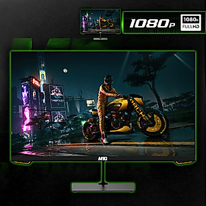 MTG 27 inch 1920x1080 ELED Desktop Laptop Monitor - Full HD 165Hz 1ms, VESA Mountable, HDMI, 3 Side Frameless Bezel, Ultra Light Sleek Thin Design, Webcam, Wired Keyboard Mouse Combo for Home Office`