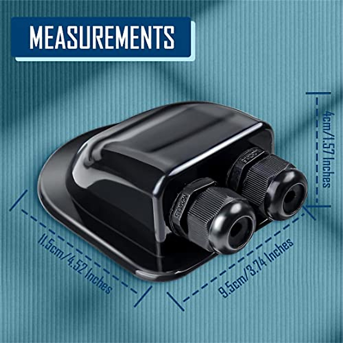 ILSSLI Solar Cable Entry Gland Waterproof Double Cable Connector Cover Solar Photovoltaic Junction Box Plastic Bracket Curved ABS Dual Wire Entry Housing for Solar Panels of RV, Caravan Boat