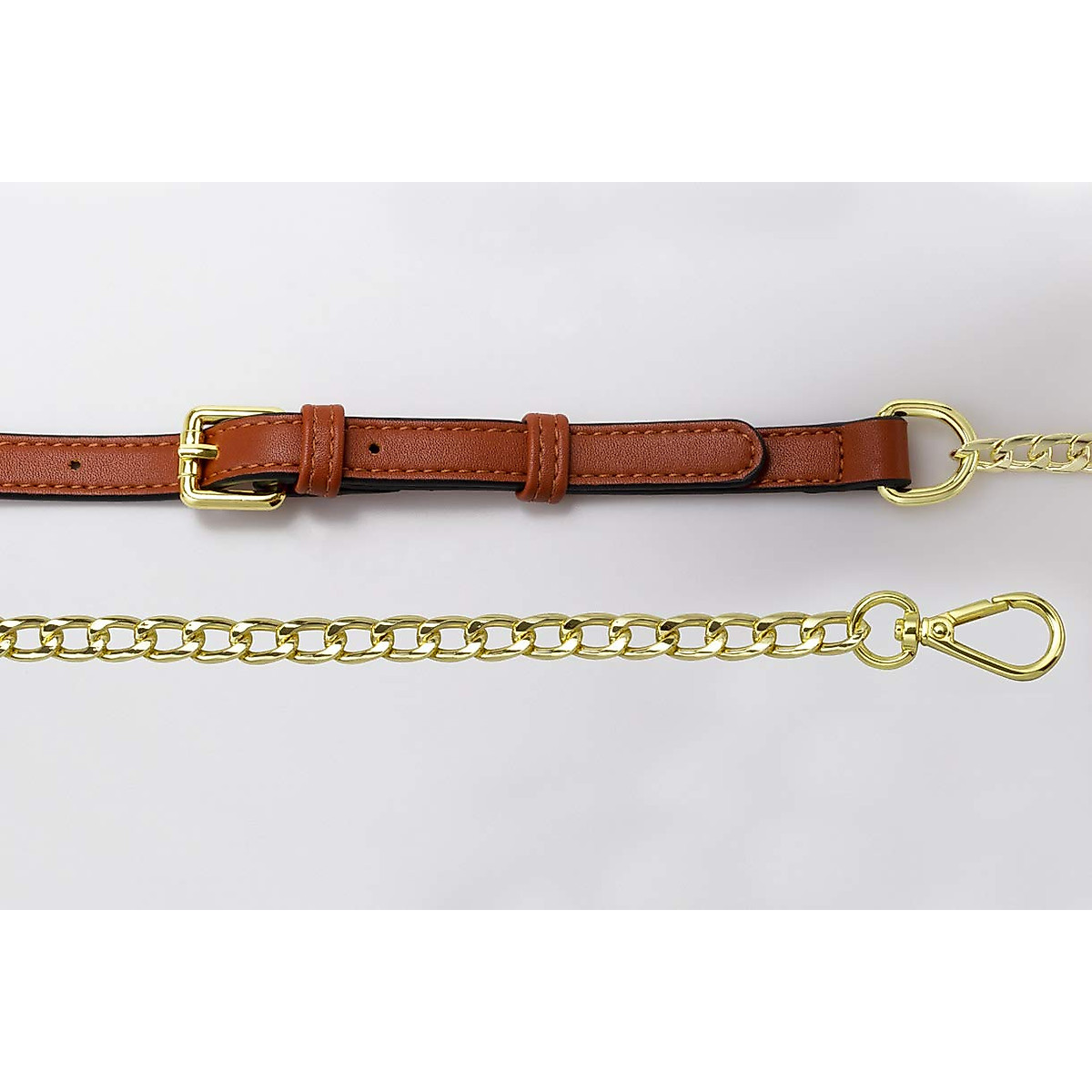 Allzedream Leather Chain Strap Replacement Purse Crossbody Bag Handbag Adjustable (Brown)