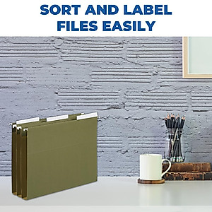 1InTheOffice Clear Hanging Folder Tabs, and Inserts 3-1/2" x 5/8", 100/Pack (3 1/2")