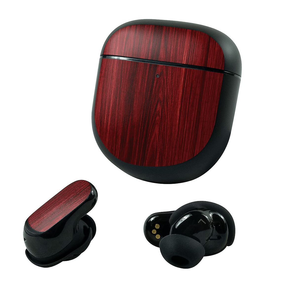 MightySkins Skin Compatible with Bose QuietComfort Earbuds II (2022) - Cherry Grain | Protective, Durable, and Unique Vinyl Decal wrap Cover | Easy to Apply and Change Styles | Made in The USA