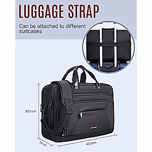 LIGHT FLIGHT Laptop Bag 17.3 Inch, Laptop Briefcase for Men Women, Expandable Large Computer Bag for Work, Office, Business Travel (Black)