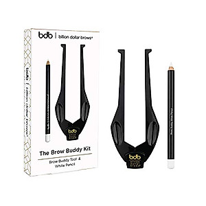 Billion Dollar Brows 2-Piece Brow Buddy Contour Stencil Microblading Kit for Symmetrical Eyebrows, Black