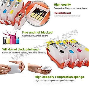 UniPrint 4pcs 564 564XL refillable Ink Cartridge Compatible for hp Photosmart 5510 5511 5512 5514 5515 5520 5522 5525 6510 6512 6515 6520