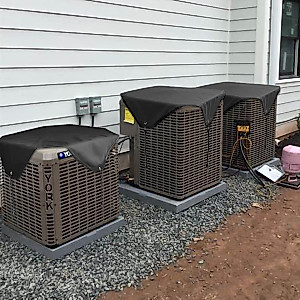Zomia Air Conditioner Covers for Outside Units, AC Cover for Outdoor Central Unit Top Heavy Duty Water-Resistant Fits Up to 32 x 32 Inch, Black