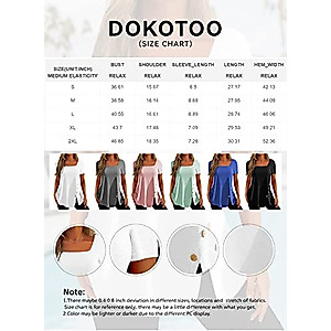 Dokotoo Womens Blouses and Tops Dressy CasualSummer Square Neck Tops Loose Fit Solid Color Short Sleeve Tunic Tops Fashion Oversized T Shirts Black Medium