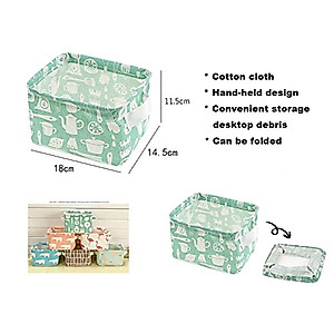 Oxford Cute Printing Foldable Storage Baskets Bins Mini Boxes Clothes Desktop Organizers Makeup Book Baby Toy (1814.511.5cm, Hedgehog)