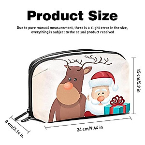 Travel Cord Organizer, Tech Organizer, Electronics Organizer, Cable Organizer Bag, Elk Santa Merry Christmas