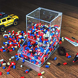 Gnjoyxuan Laundry Pods Container, Acrylic Candy Dispenser with 2 Lid, Dishwasher Pod Holder, Laundry Organization for Laundry Room, Home, kitchen, Office Used- Stand or Wall Mount