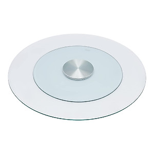 27.56" Glass Turntable Dining Table Round Tempered Glass Tabletop Rotating Tray Heavy Duty Turntable Dining Table Centerpiece Large Tabletop