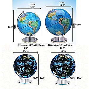 geographic globe Interactive Globe LED Illuminated Constellations At Night AR Educational Globes Of The World With Stand Smart Globe For Kids world globe gift (Diameter 25cm/9.8in+