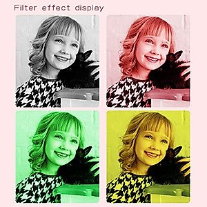 Toddler Digital Camera, Rounded Shape Kids Camera 16 Filters MP3 Play 15 Frames for School Activity(Light Yellow)