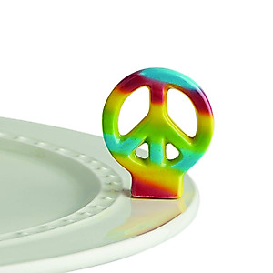 nora fleming Peace Out! (Peace Sign) A241 - Hand-Painted Ceramic Unique Décor - Summer Minis for the Home and Office