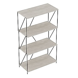 Galano Ezbo Book Shelf - 4-Tier Open Bookshelf - Storage - Bookshelves Organizer - Book Rack - Organizer - Modern Design Display Stand Rack - Dusty Grey Oak