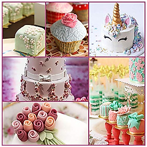 Soleebee 114 Pcs Cake Decorating Tools Fondant Cake Baking Decorating Sugar Craft Icing Tools Plunger Cutters Snowflake Rose Flower Moulds Set Letter Cookie Cutters Rolling Pin Equipment Accessories