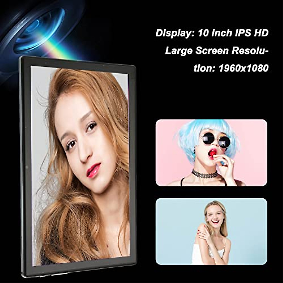 Qinlorgo 10 Inch Tablet PC, IPS Screen 6 and 256G Octa Core Dual Speakers 128GB Expand Support 5G WiFi WiFi Tablet for Travel (US Plug)