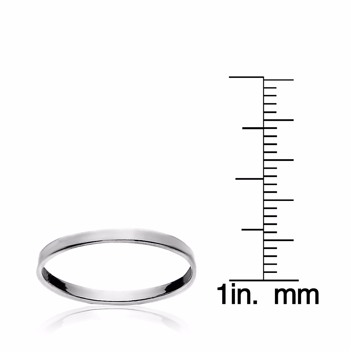 Hoops & Loops Sterling Silver Polished Midi Stackable Thin Wedding Band Ring, Size 6