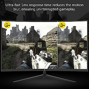 Z-Edge UG32P 32-inch Curved Gaming Monitor 16:9 1920x1080 240Hz 1ms Frameless LED Gaming Monitor, AMD Freesync Premium Display Port HDMI Built-in Speakers