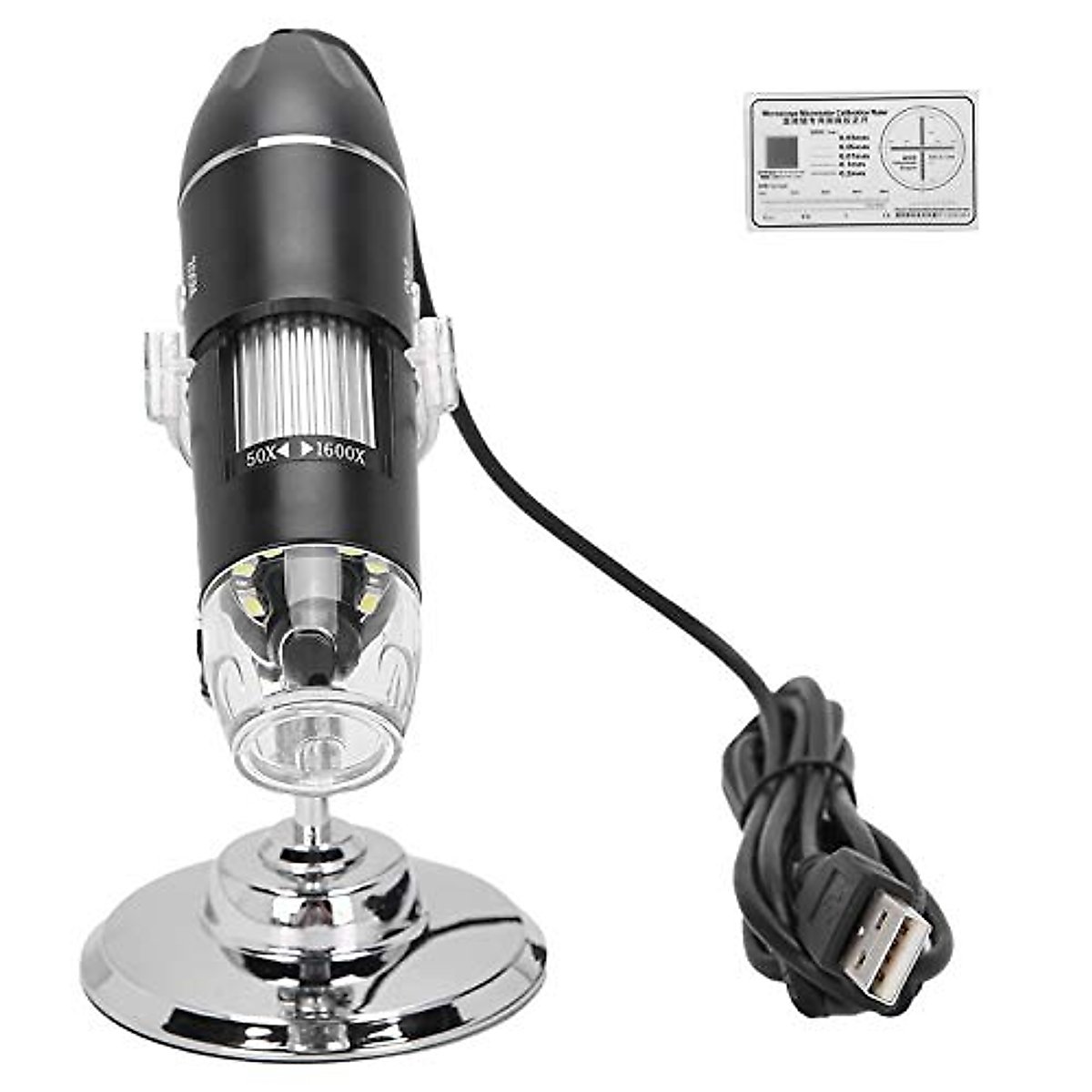CiCiglow Digital USB Microscope 1600X 8LED Portable Digital Electronic Microscope with Stand Compatible for Windows 7, for Windows 10/10.13