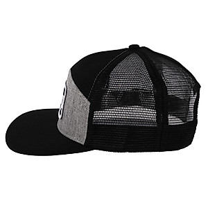 Jeep Premium 7 Panel Flatbill Snapback Patch Logo Hat for Men Heather Grey/Black