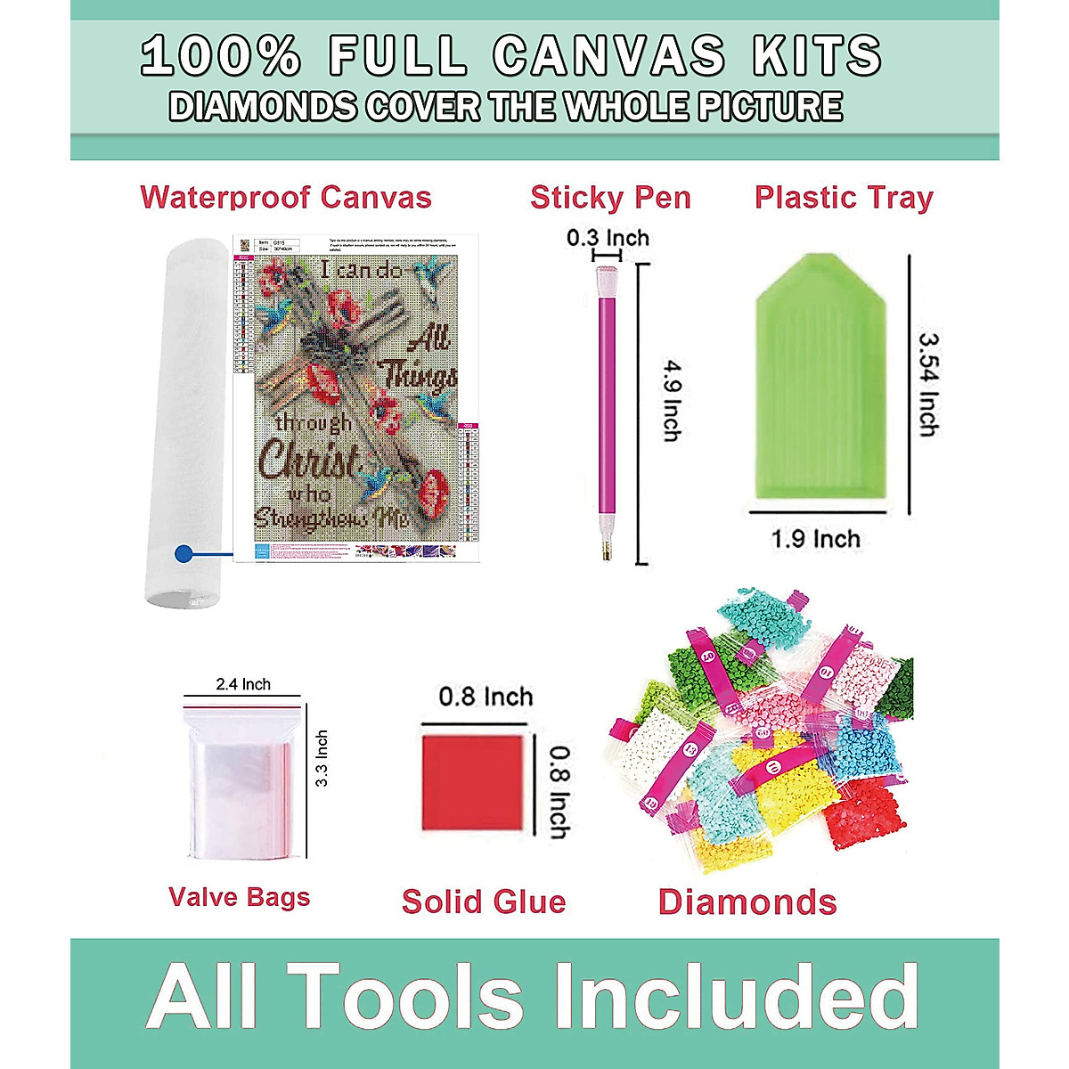 Christ Diamond Painting Kits for Adults,5D Diamond Art Kits for Adults Beginner,DIY Full Drill Diamond Dots Paintings with Diamonds Gem Art and Crafts for Adults Home Wall Decor, Crucifix 12x16in