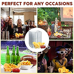 500 Pcs Nacho Trays Disposable 2 Compartment Food Tray Concession Stand Supplies Clear Plastic Cheese Dip and Chip Holder for Candy Kids School Carnival Party (6 x 5 x 1.5 Inch)