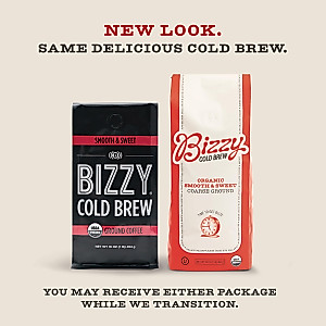 Bizzy Organic Cold Brew Coffee | Bundle | Coarse Ground Coffee | Smooth & Sweet 1 LB + Breakfast Blend 1 LB | 2 Pack