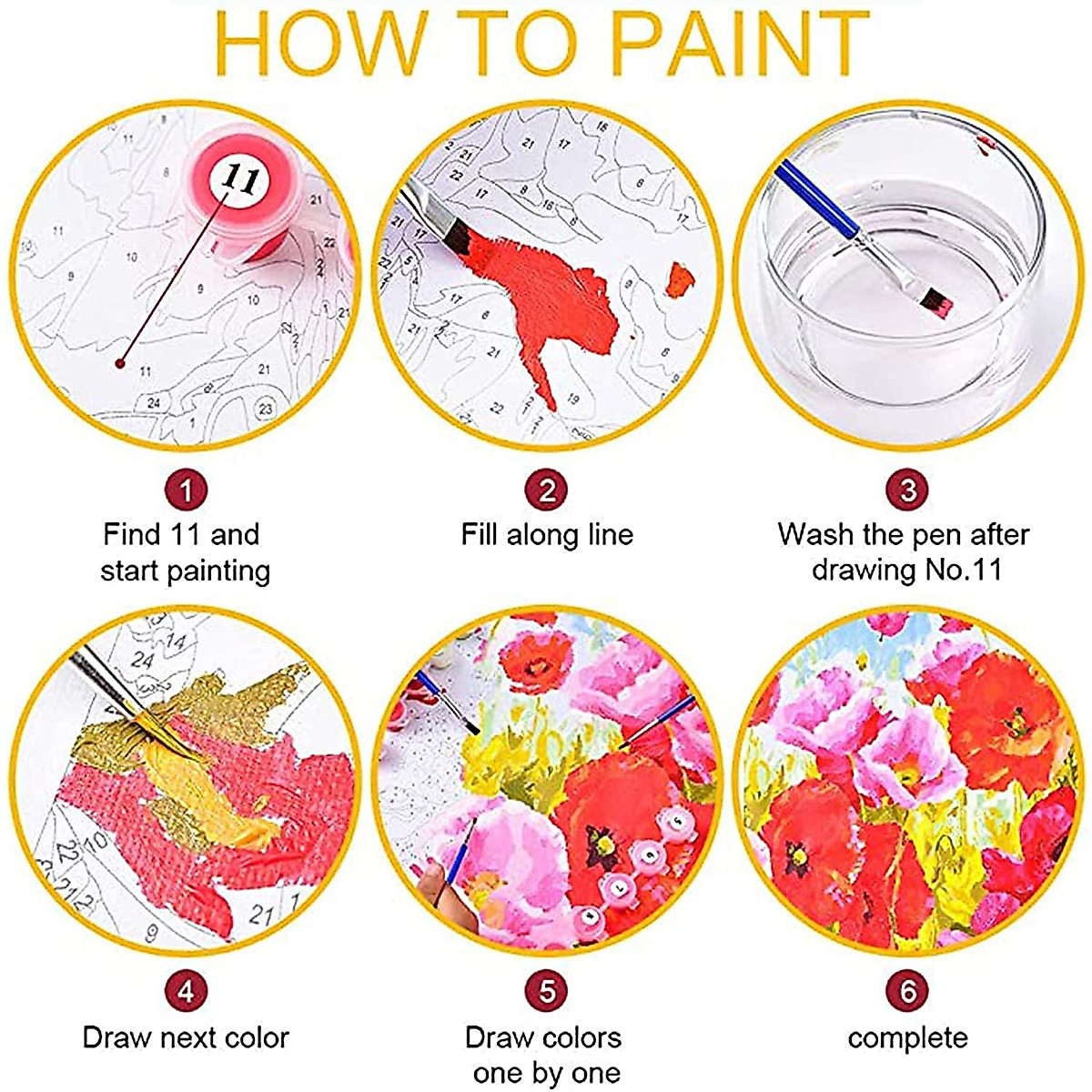 Abstract Sunflowers DIY Paint by Numbers for Adults Graffiti Flowers Abstract DIY Oil Painting Acrylic Paint Art Painting Kits Canvas with Acrylic Paints Flower Scenery Art 16x20 Inch（Frameless）