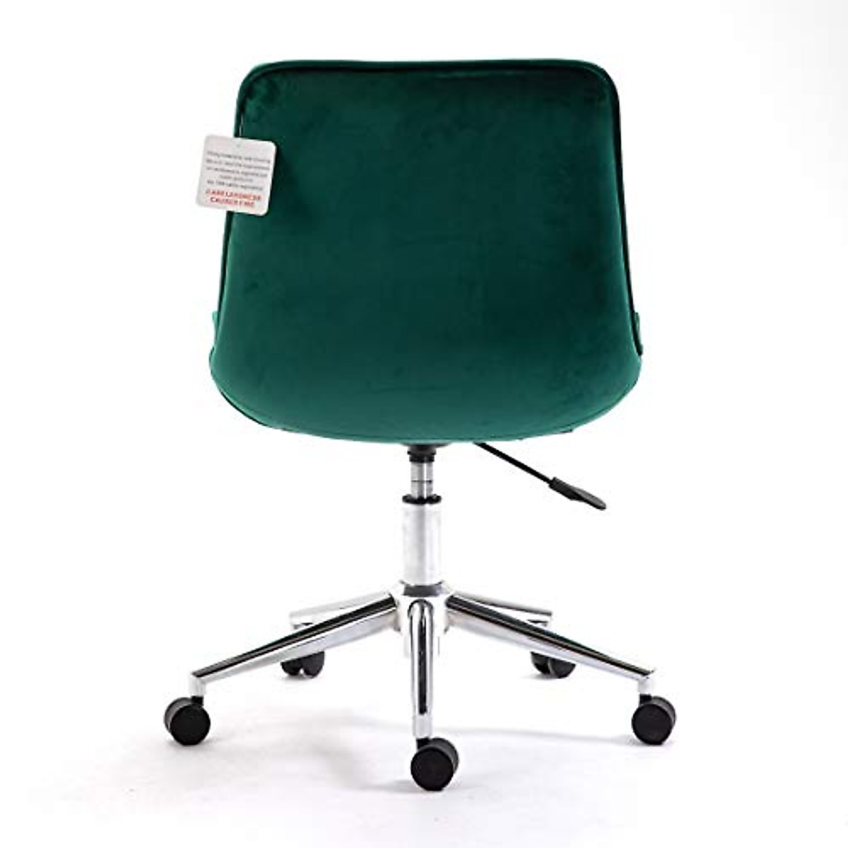 Cherry Tree Furniture Cala Pine Green Colour Velvet Fabric Desk Chair Swivel Chair with Chrome Base