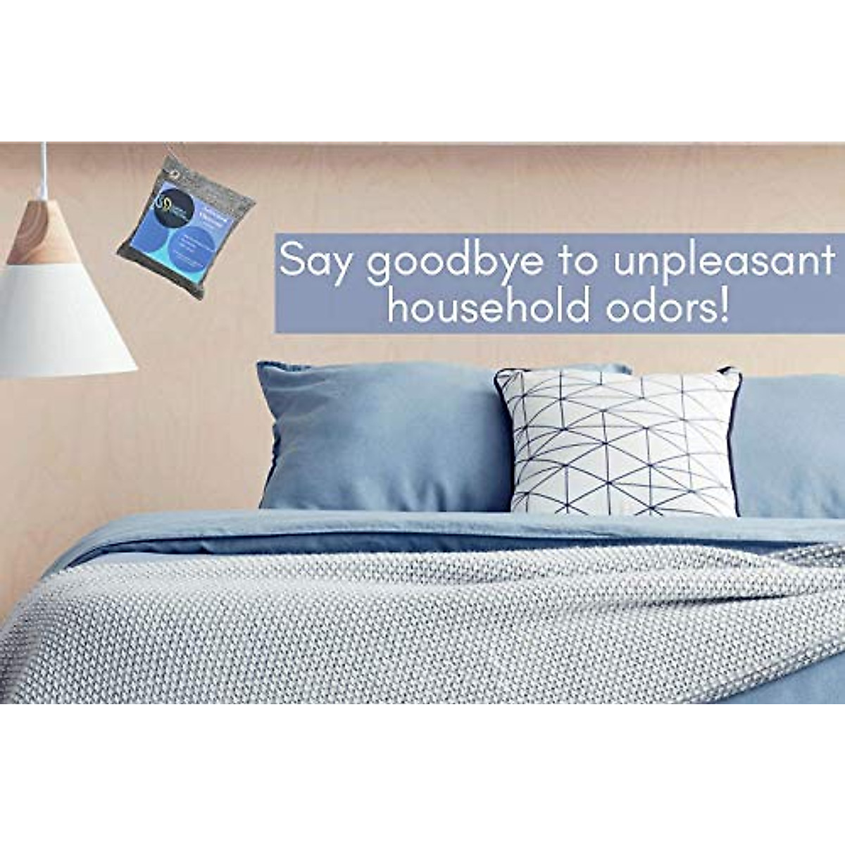 Natural Charcoal Bamboo Bags / 4 Pack / Fresh Order Absorber Bag / for Home, Closet Pet Drawers / Air Deodorizer / Activated Charcoal Bags