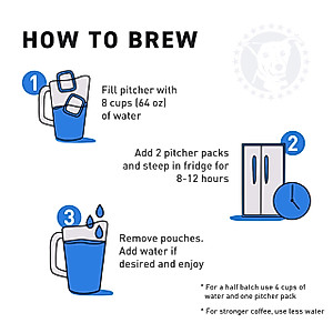 STELLA BLUE Fresh Cold Brew Coffee | Big Cat Blend | 100% Arabica MEDIUM Roast | Enriching Caramel & Hazelnut Notes & Sweet Fruitiness | Cold Brew for True Fanatics | 6 Packets to Make 24 Cups