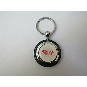 1960's 1970's GTO LEMANS 455 HIGH PERFORMANCE 455HP LOGO ROUND PLASTIC KEYCHAIN - GREEN
