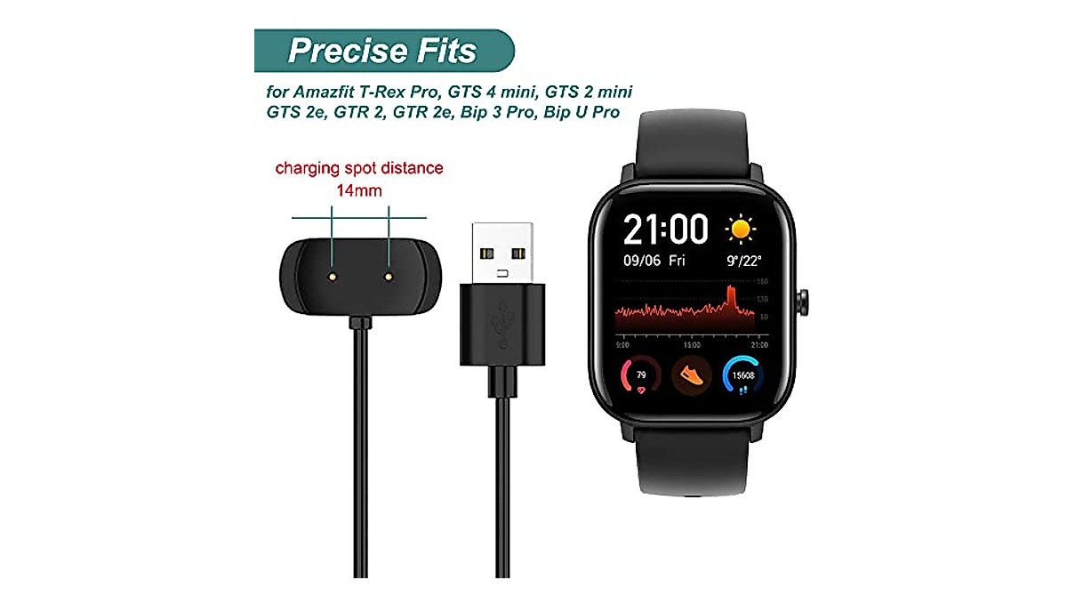 Charger for Amazfit T-Rex Pro & Other Models - 2-Pack