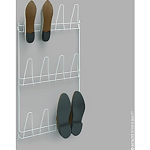 Metaltex Penny - 36611214080 - Wall-Mounted Shoe Rack - 6 Pairs - Metal - White - 40x6x77.5cm