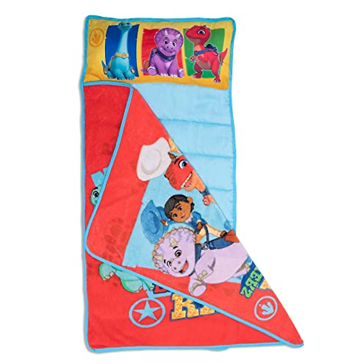 Dino Ranch Dinosaur Toddler Nap Mat Set – Includes Pillow and Fleece Blanket – Great for Boys Napping During Daycare or Preschool - Fits Toddlers