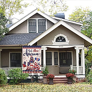 American Garden Flag 12x18 Inch Double Sided 4th of July Day Independence Day USA Mini Garden Yard Flags for Holiday Outdoor Decorations