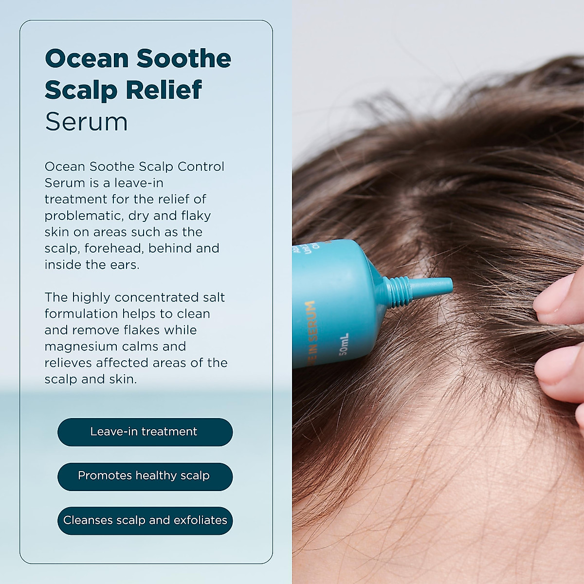 Abundant Natural Health Ocean Soothe Scalp Relief Serum with Highly Concentrated Magnesium Salt for Dry and Flaky Skin, Quick Absorption, All Natural and Fragrance-Free Leave-In Scalp Treatment, 50mL