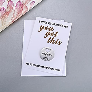 MIXJOY You Got This Pocket Hug Token & Greeting Card for Friends Family, Think of You Missing You Gift, Positivity Cheer Up Gift for Him Her, Sengding a Hug Gifts