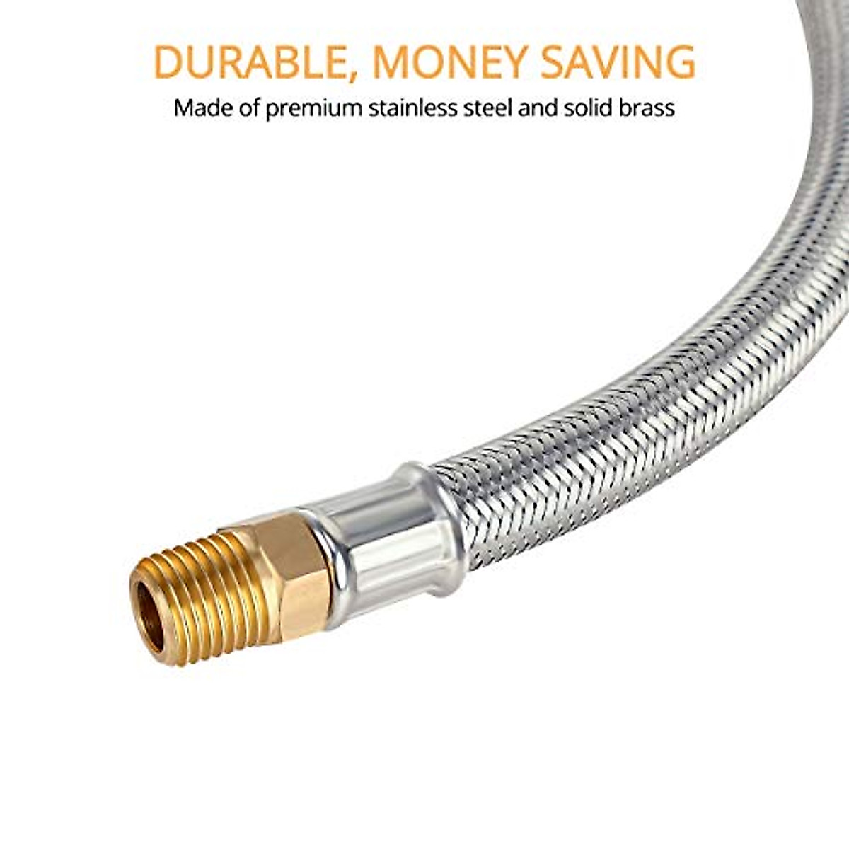 GASLAND 12 Inch Stainless Braided RV Propane Pigtail Hose for Camper, 1/4" NPT RV Propane Hose for 2-Stage Regulator, 1/4" Inverted Male NPT & QCC1 Propane Tank Hose for RV Propane Regulator, 2 Pack