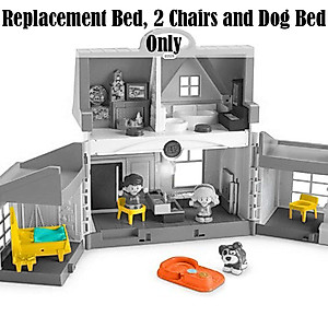 Billfisher Replacement Parts for Little People House FHF34 - Fisher-Price Little People Big Helpers Home Playset ~ Replacement Bed, 2 Chairs and Dog Bed