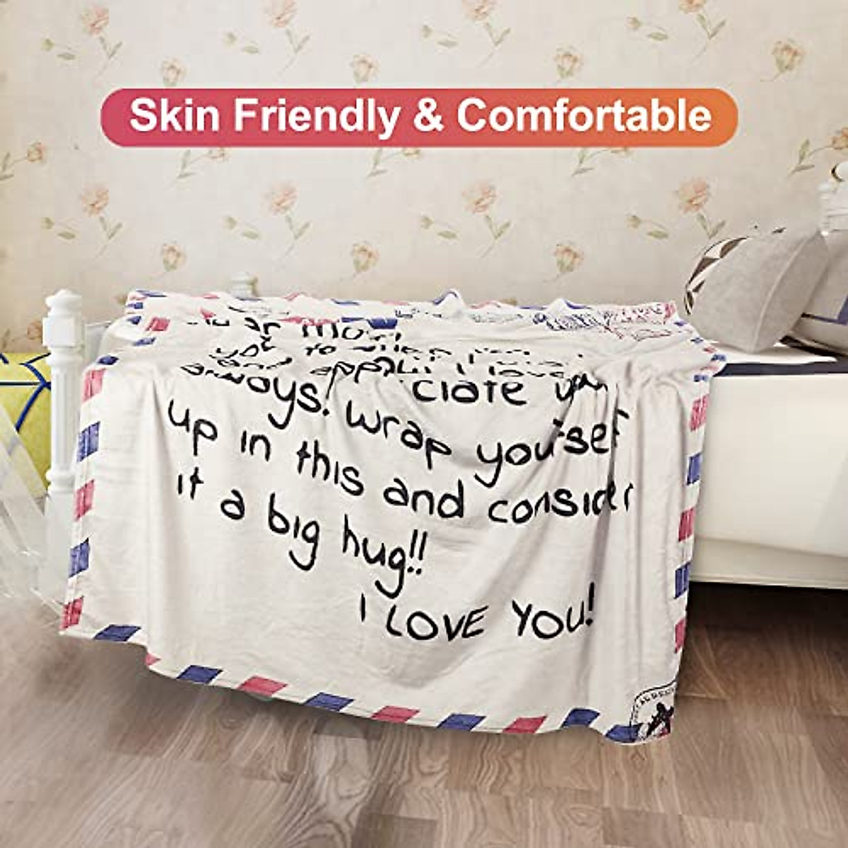 VETEBLE Best Birthday Gifts for Mom from Daughter Son, Premium Dear Mom Blanket Presents for Mother's Day, Christmas, Valentine's Day, Soft & Cozy Flannel Throw Blanket, Moms Bed Blanket Gift