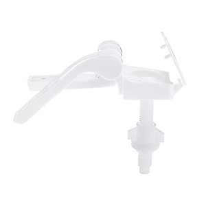 Canomo Universal White Plastic Toilet Seat Hinges Replacement with Bolts Screw and Nuts for Toilet Seats Lids, 1 Pair