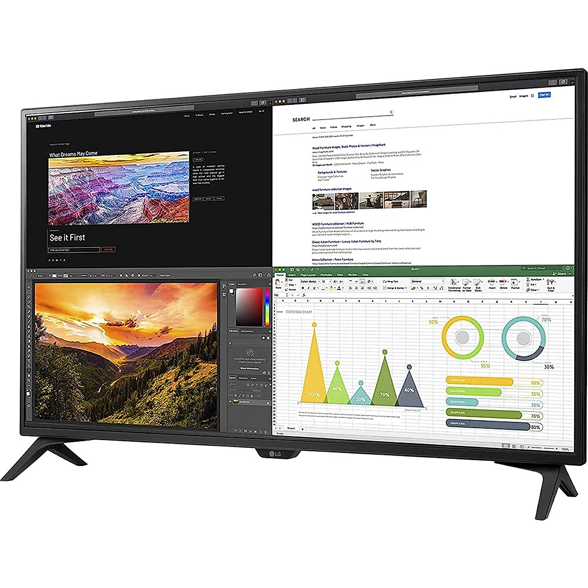 LG 43UN700T-B 43" 4K UHD 3840x2160 IPS USB-C HDR 10 Monitor - (Renewed)