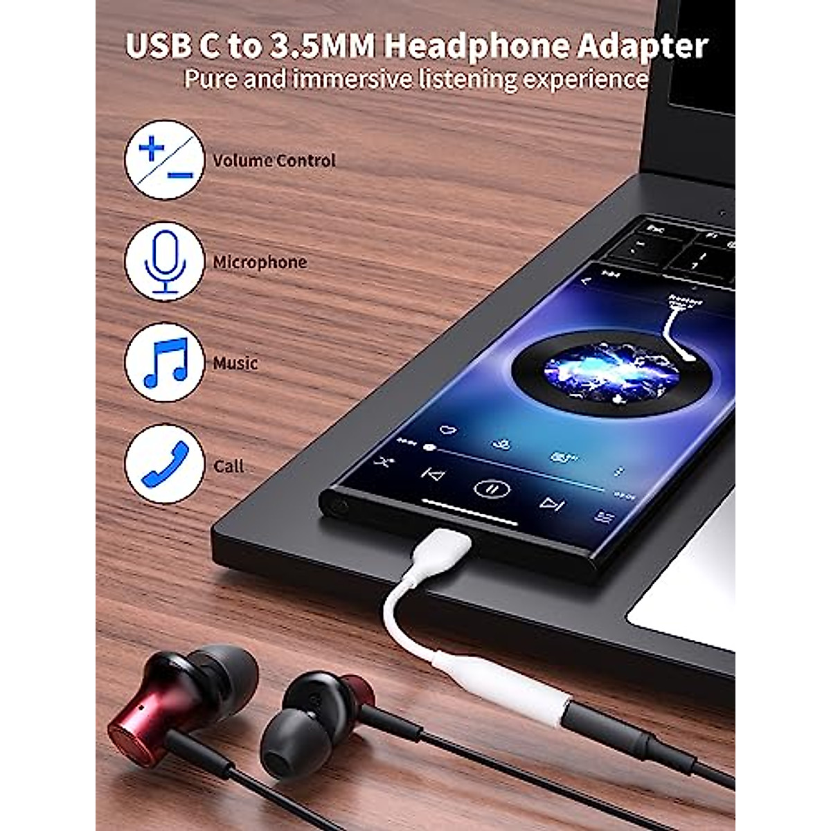 ACAGET USB C to 3.5mm Audio Adapter, 3 Pack USB Type C to AUX Dongle Cable 3.5mm Headphone Jack Converter for Samsung Galaxy A54 A53 S23 FE S22 S21 Ultra USB C Earbuds Adapter for iPhone 15 Pro Max