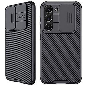 Mangix for Samsung Galaxy S23 Plus Case with Camera Cover,Slim Fit Thin Polycarbonate Protective Shockproof Cover with Slide Camera Cover, Upgraded Case for Samsung Galaxy S23 Plus/S23 + Black