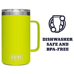 YETI Rambler 24 oz Mug, Vacuum Insulated, Stainless Steel with MagSlider Lid, Chartreuse