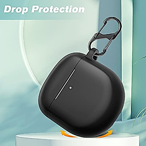 Fintie Case for Bose QuietComfort Ultra Earbuds Case (2023) / Bose QuietComfort Earbuds II (2022), Premium Silicone Shockproof Protective Skin Cover with Keychain [Front LED Visible], Black