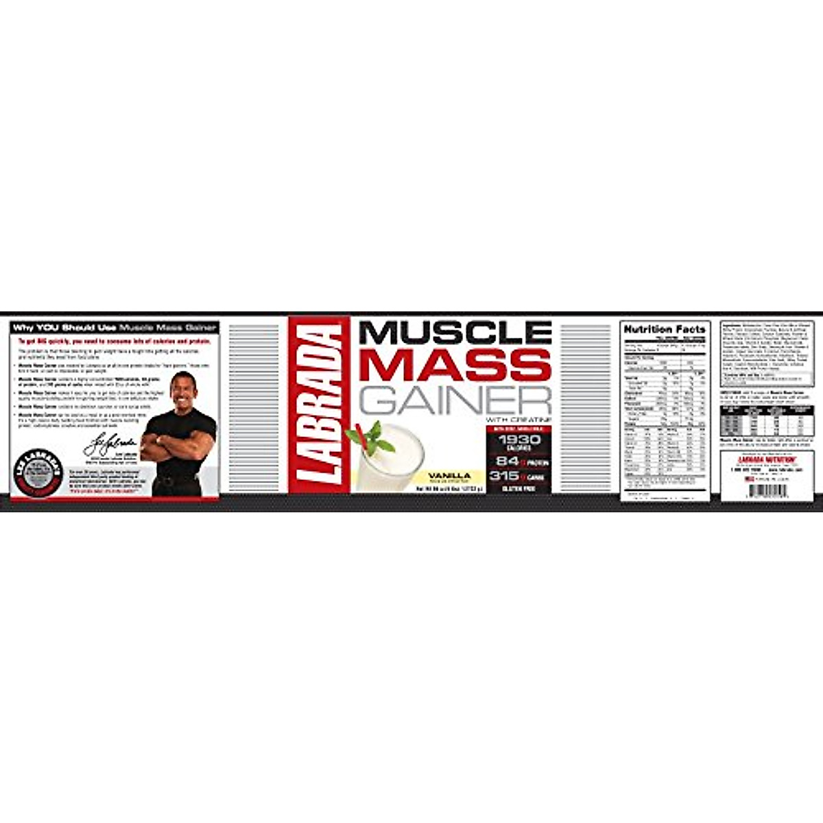 Labrada Nutrition Muscle Mass Gainer, Vanilla, 6 Pound (Packaging may Vary)